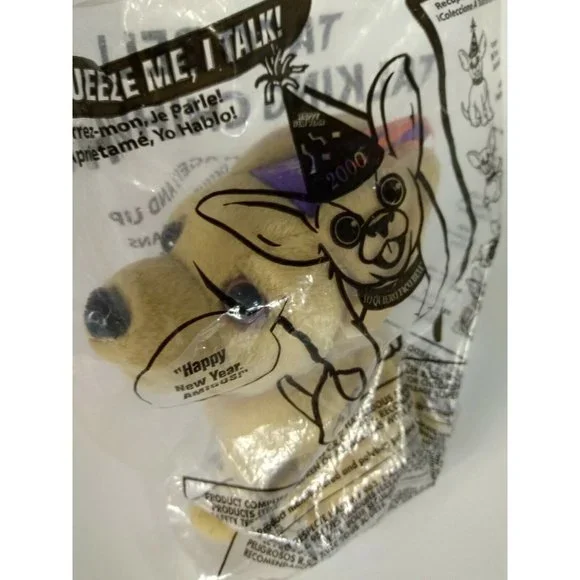 Taco Bell Talking Chihuahua 1990’s + Blue Cutitos + Nacho TY Beanie ...